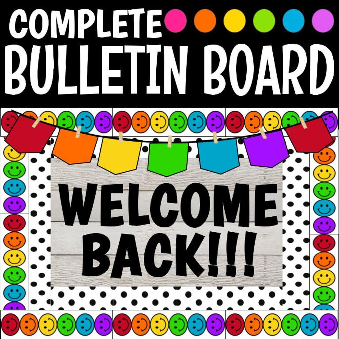 Welcome Back! Bulletin Board for Back to School Classroom Decor With ...