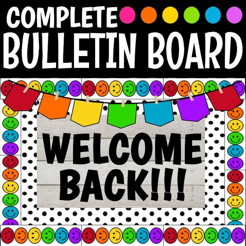 Welcome Back Bulletin Board for Back to School Classroom Decor With ...