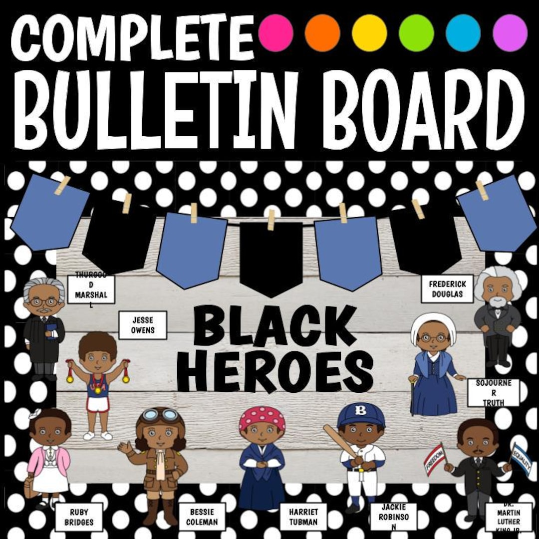 Black Heroes in American History Bulletin Board Kit for Black History ...