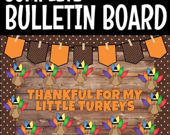 Thankful for My Little Turkeys Bulletin Board Kit, Bulletin Board Kit ...