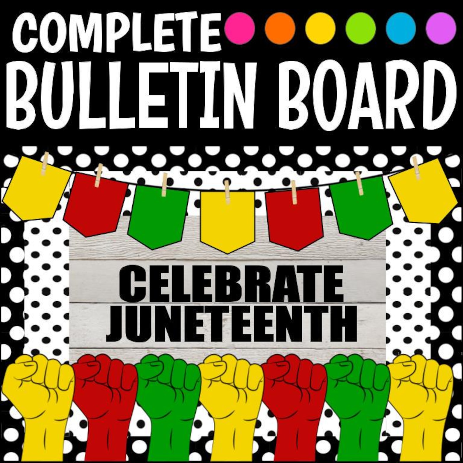Celebrate Juneteenth Bulletin Board Kit for Black History 1865 Freedom ...
