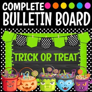 Trick or Treat Bulletin Board Kit Halloween Classroom Decor - Etsy