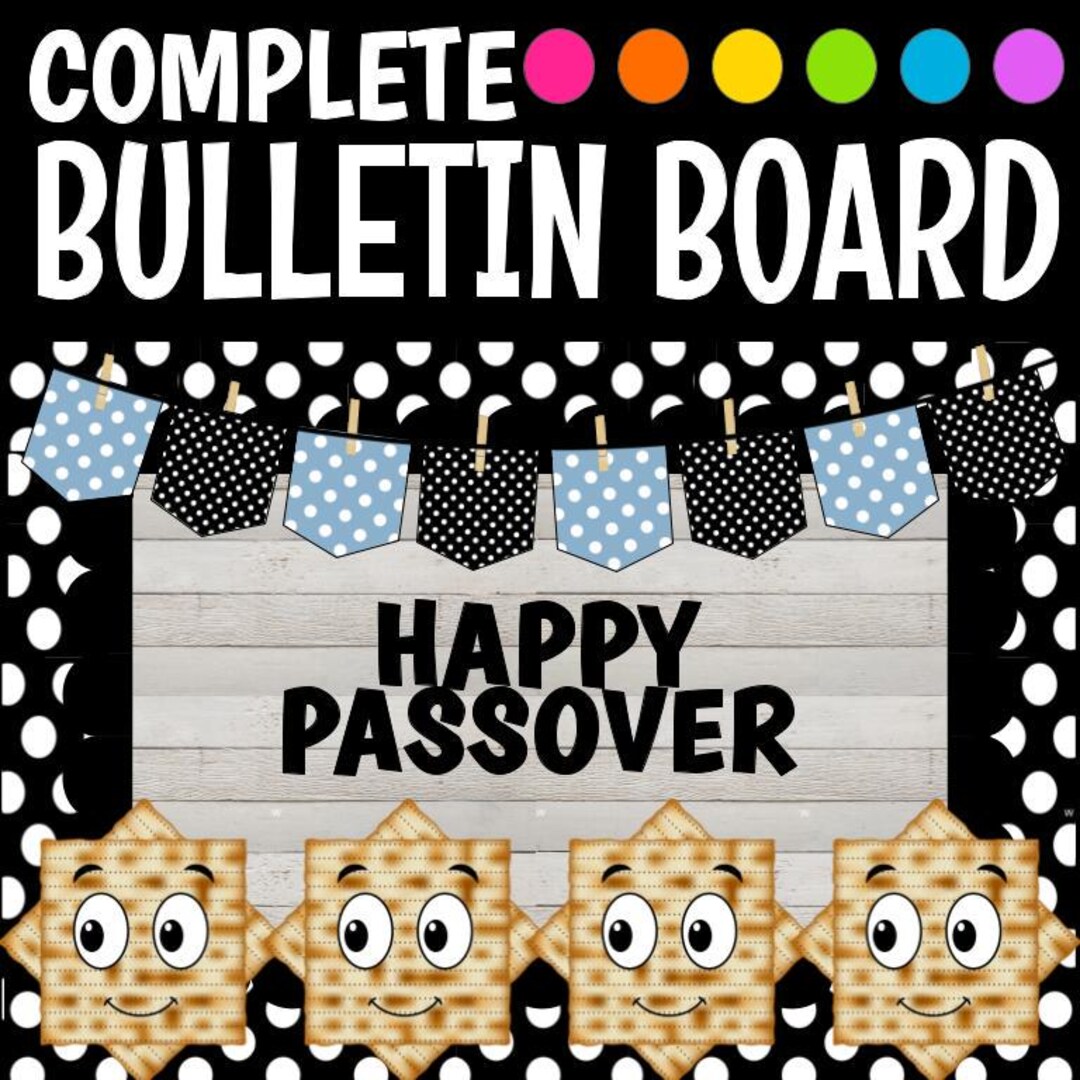 Happy Passover Bulletin Board Kit With Cute Matzah Matzo - Etsy