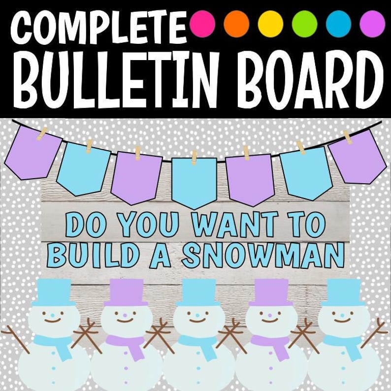 Snowman Winter Bulletin Board Kit: Classroom Decor (digital Download ...