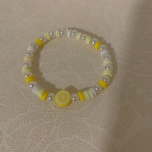 Iced Lemonade Clay Bead Bracelet - Etsy