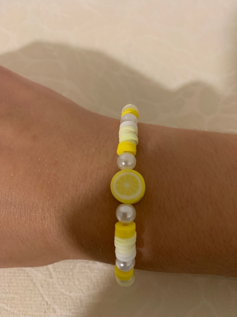 Iced Lemonade Clay Bead Bracelet - Etsy