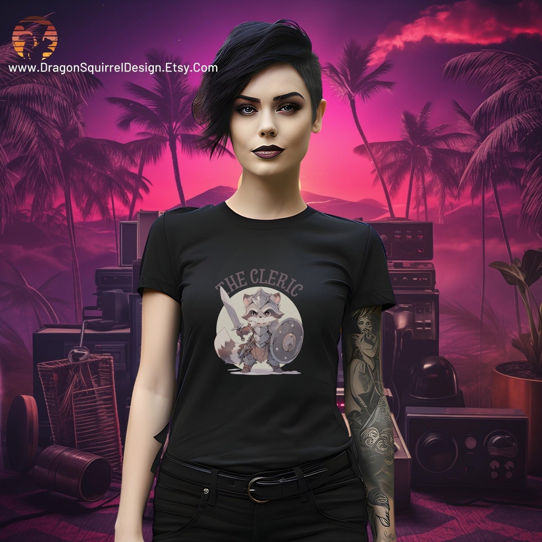 RPG Cleric Raccoon T-shirt, Anime Trash Panda Player Class Shirt, D&D ...