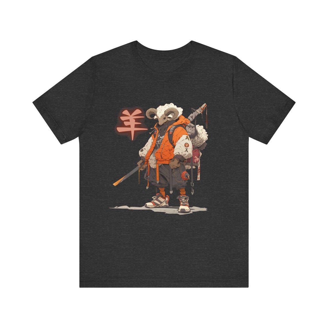 Cyberpunk Samurai Sheep Urban Warrior Zodiac Sign T-shirt, Asian ...