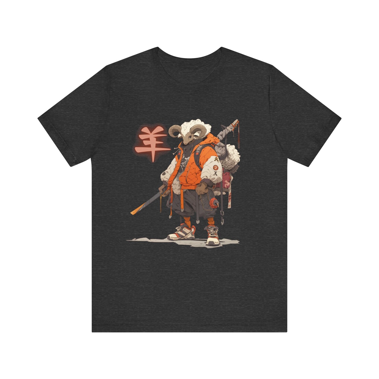 Cyberpunk Samurai Sheep Urban Warrior Zodiac Sign T-shirt, Asian ...