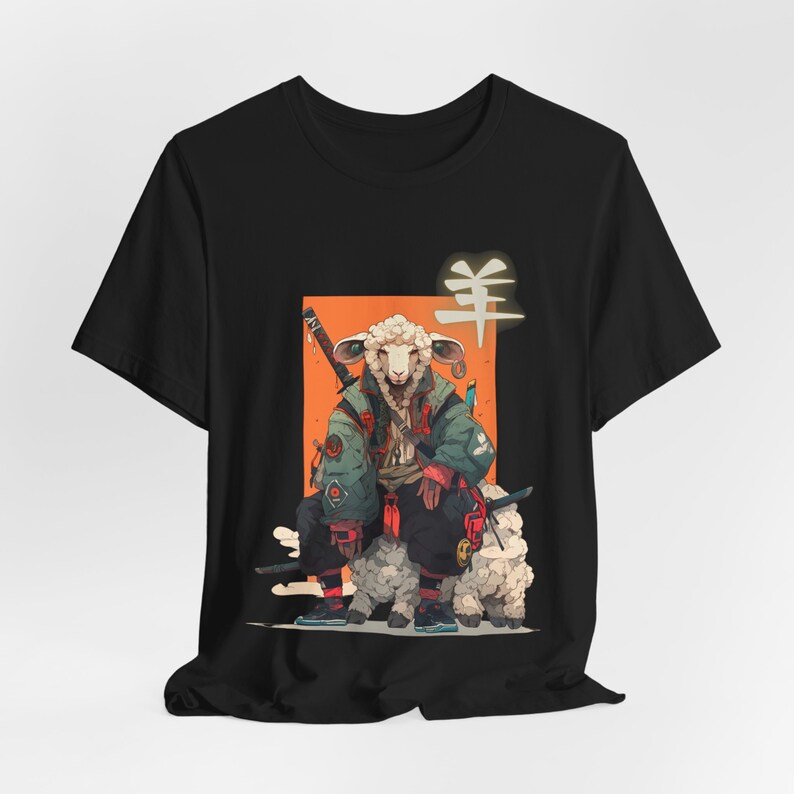 Cyberpunk Samurai Sheep Urban Warrior Zodiac Sign T-shirt, Asian ...