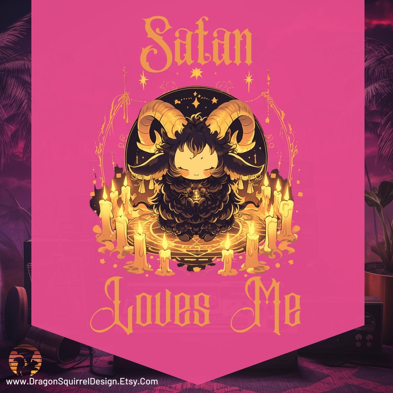 Satan Love Me - Chibi Goat Devil Baphomet T-shirt, Whimsigoth Witchy ...