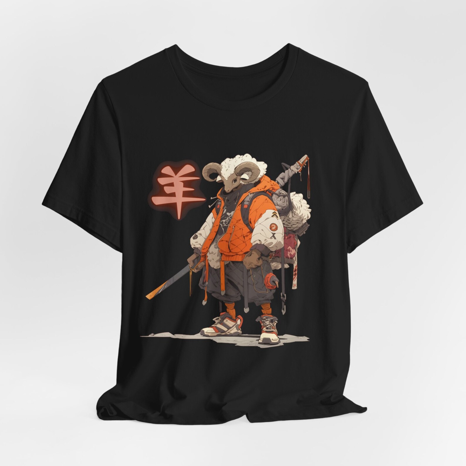 Cyberpunk Samurai Sheep Urban Warrior Zodiac Sign T-shirt, Asian ...