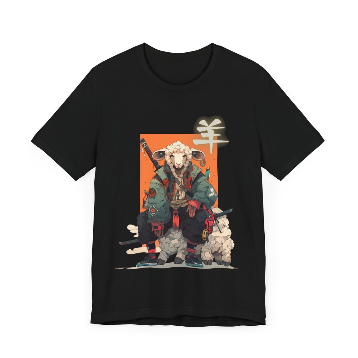 Cyberpunk Samurai Sheep Urban Warrior Zodiac Sign T-shirt, Asian ...