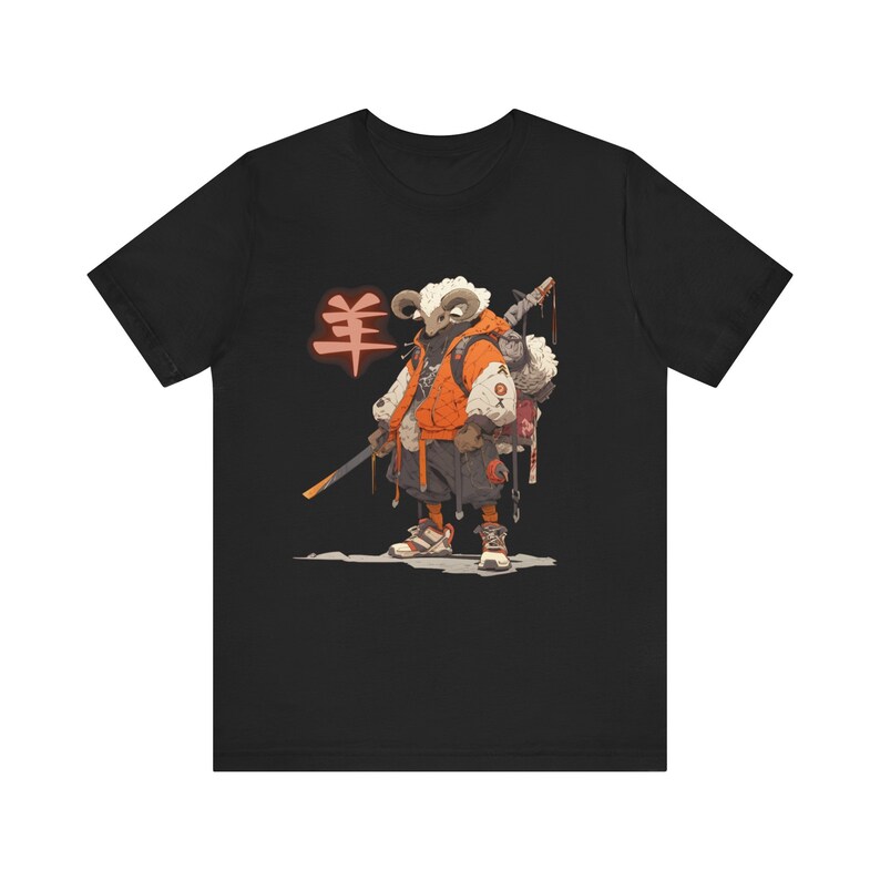 Cyberpunk Samurai Sheep Urban Warrior Zodiac Sign T-shirt, Asian ...