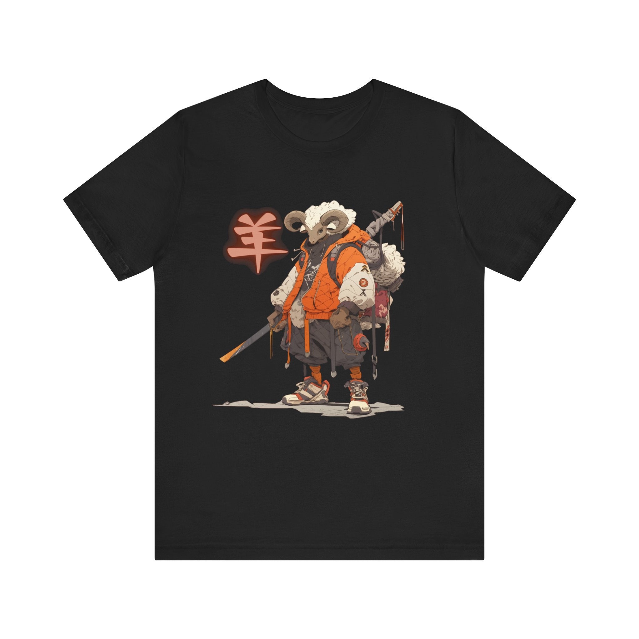 Cyberpunk Samurai Sheep Urban Warrior Zodiac Sign T-shirt, Asian ...