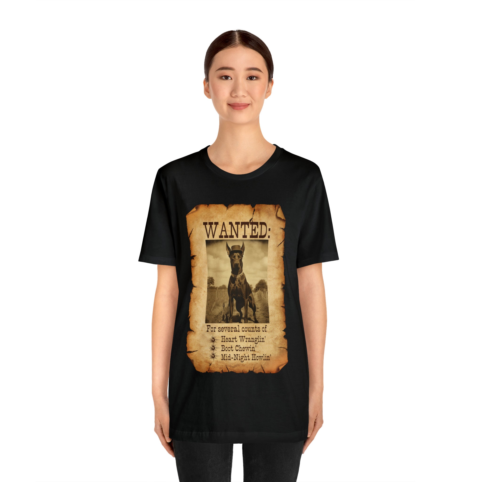 Cowboy Doberman Western Style Cactuscore Tshirt, Funny Cute Dog ...