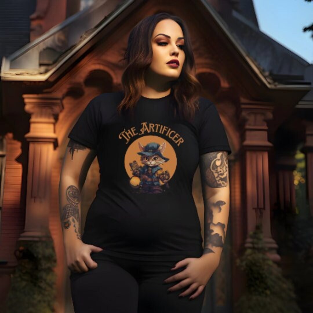 RPG Artificer Cat T-shirt, Anime Kitty Player Class Shirt, D&D Clothing ...