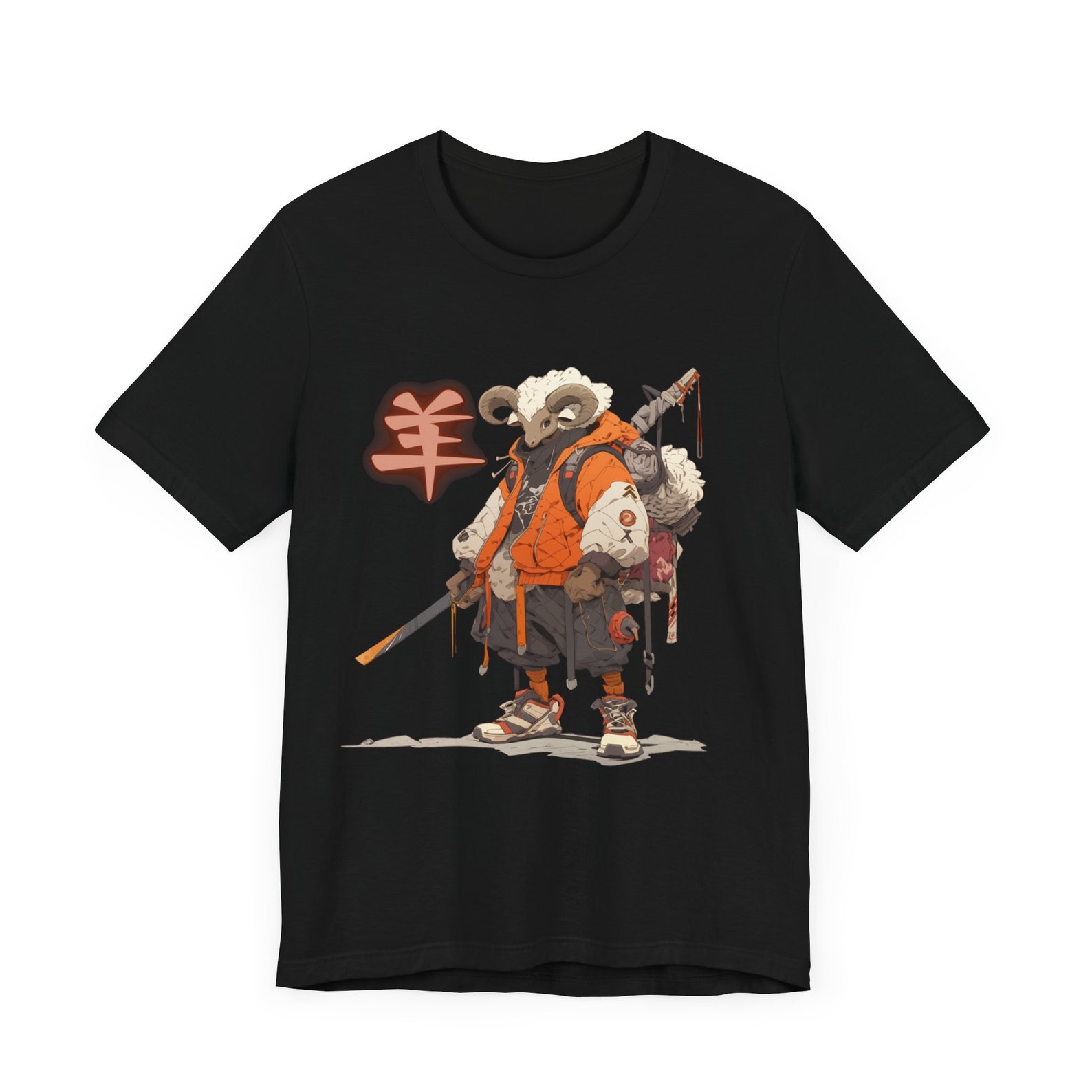 Cyberpunk Samurai Sheep Urban Warrior Zodiac Sign T-shirt, Asian ...