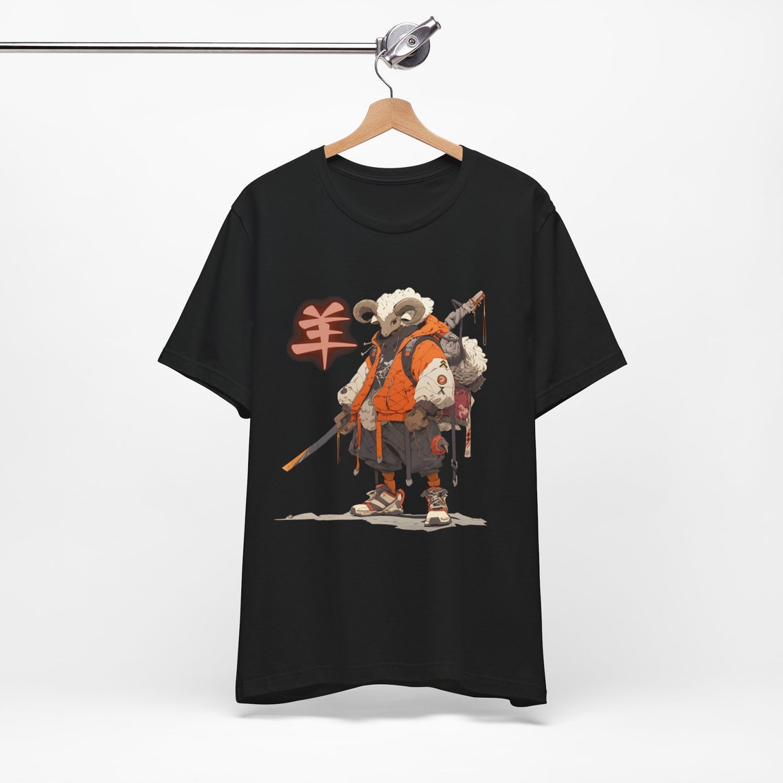 Cyberpunk Samurai Sheep Urban Warrior Zodiac Sign T-shirt, Asian ...