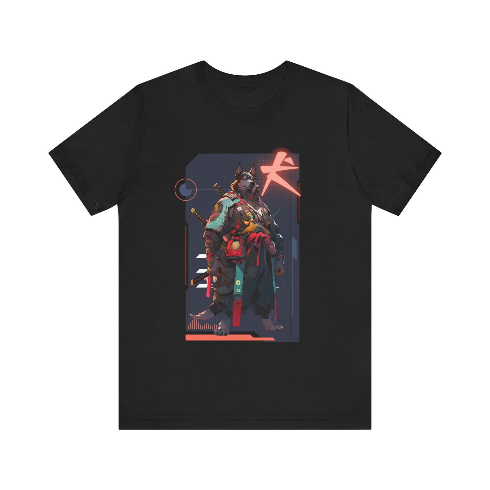 Cyberpunk Samurai Dog Urban Warrior Zodiac Sign T-shirt, Asian ...