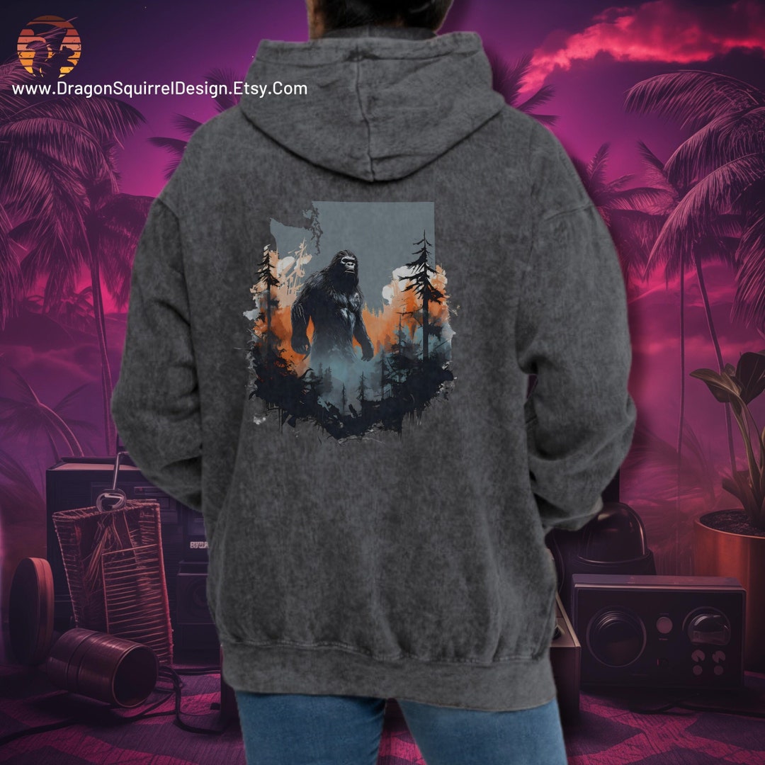 Gritty Sasquatch in the Pacific Northwest Outdoor Enthusiast Hoodie ...