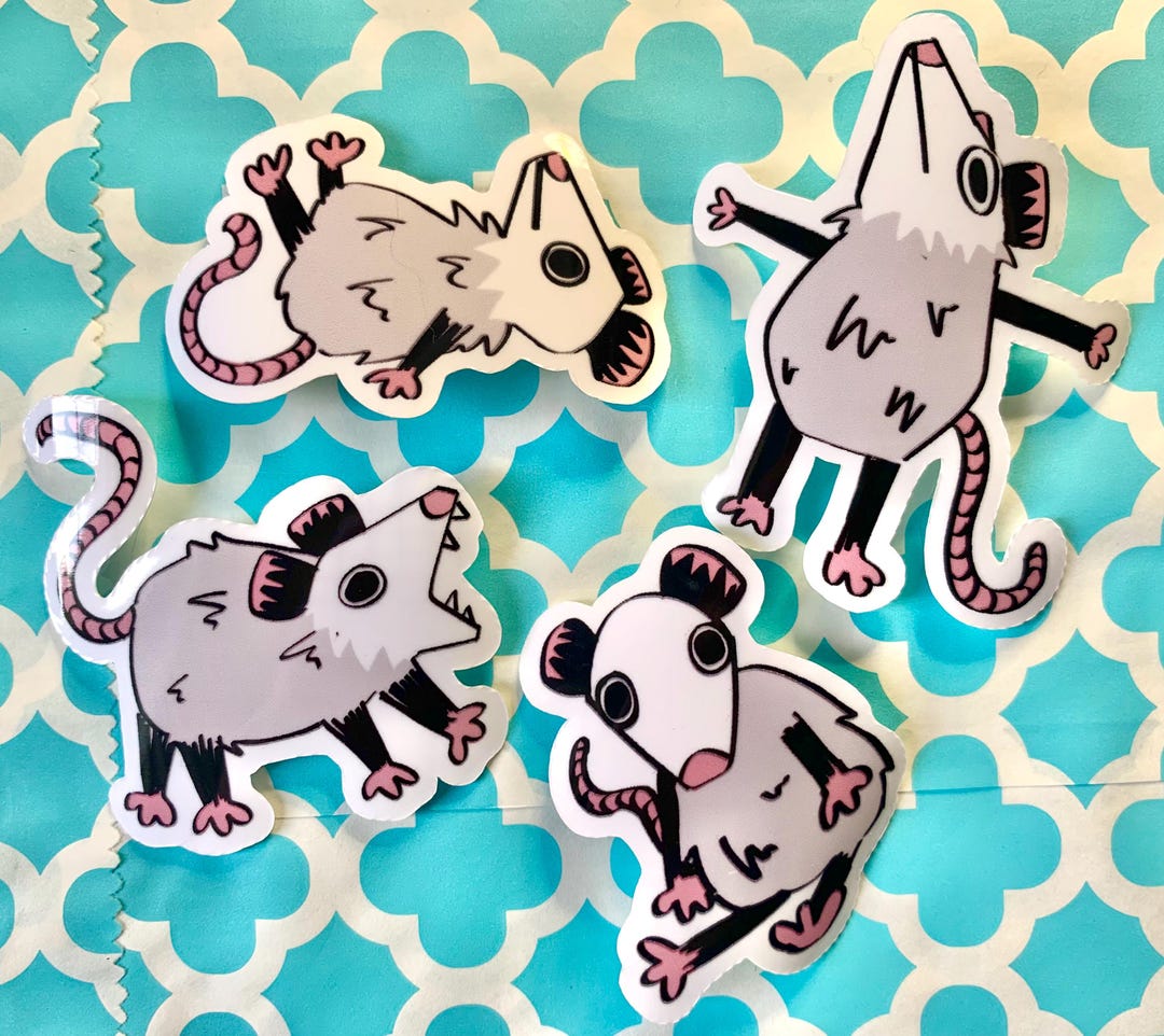Possum Sticker Pack | Handmade Waterproof Stickers | Silly Animal ...
