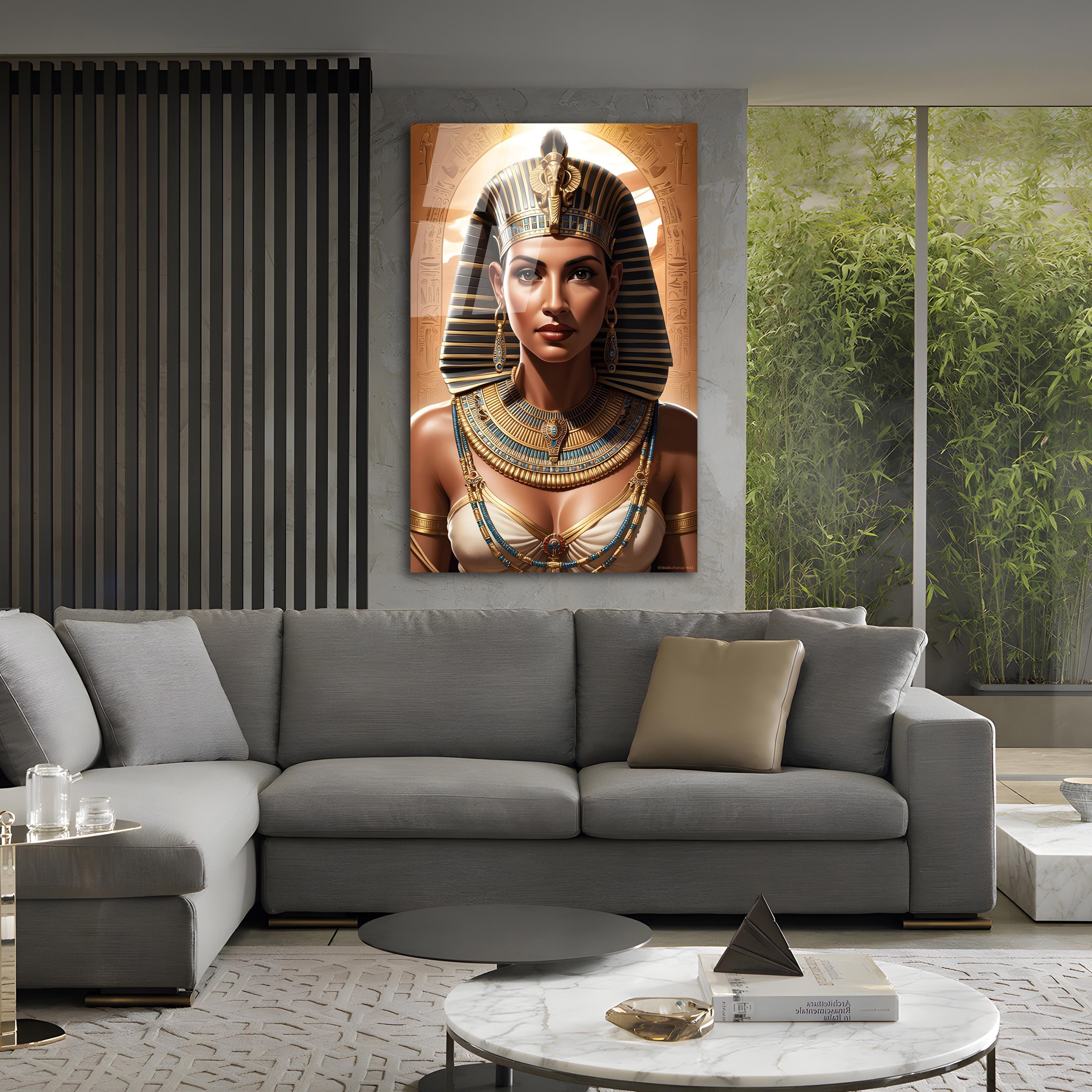 Cleopatra Wall Art,tempered Glass Wall Art,glass Print,large Wall Art,egypt Wall Decor,egyptian ...