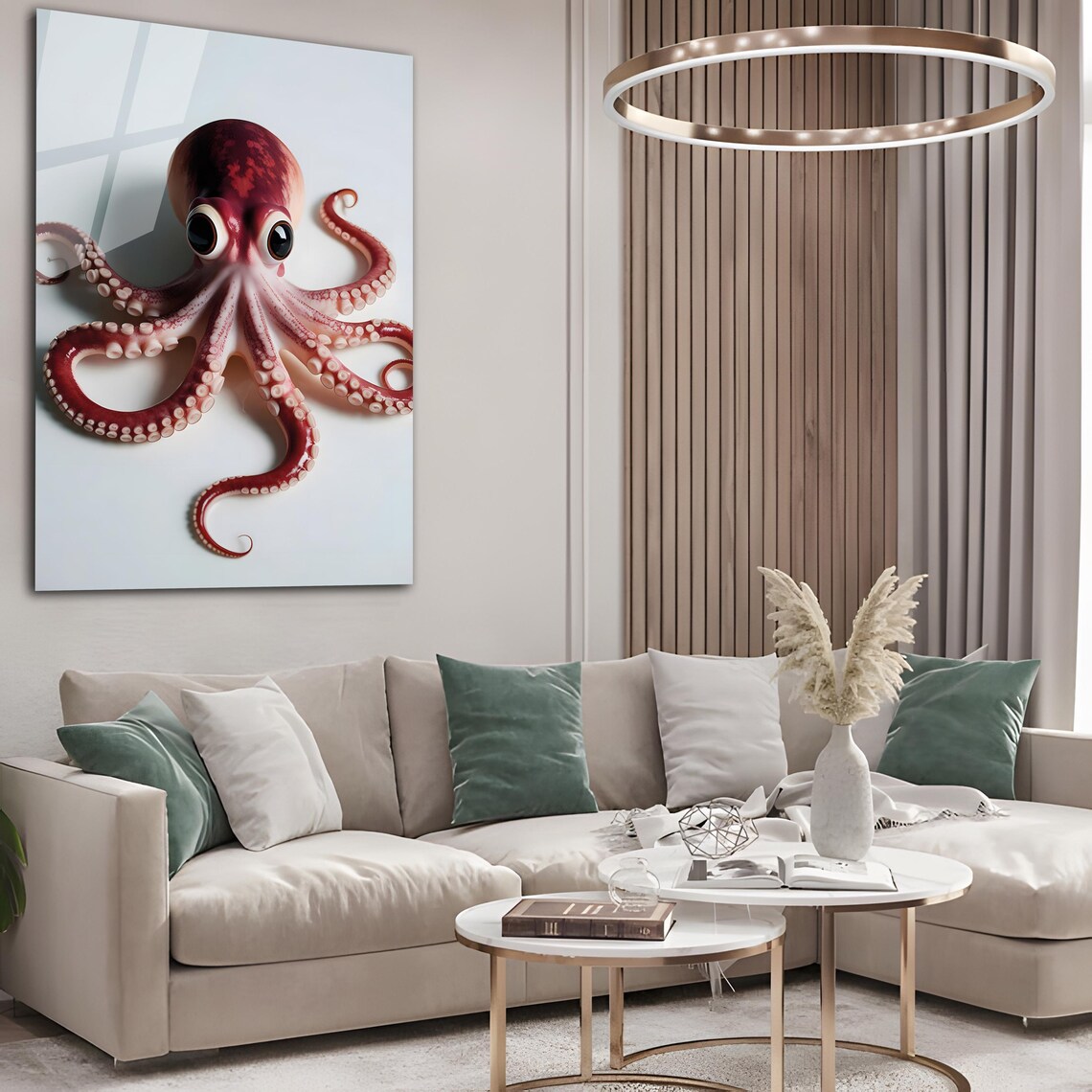 Octopus Stained Glass Suncatcher. House Home Decor. Window Wall ...