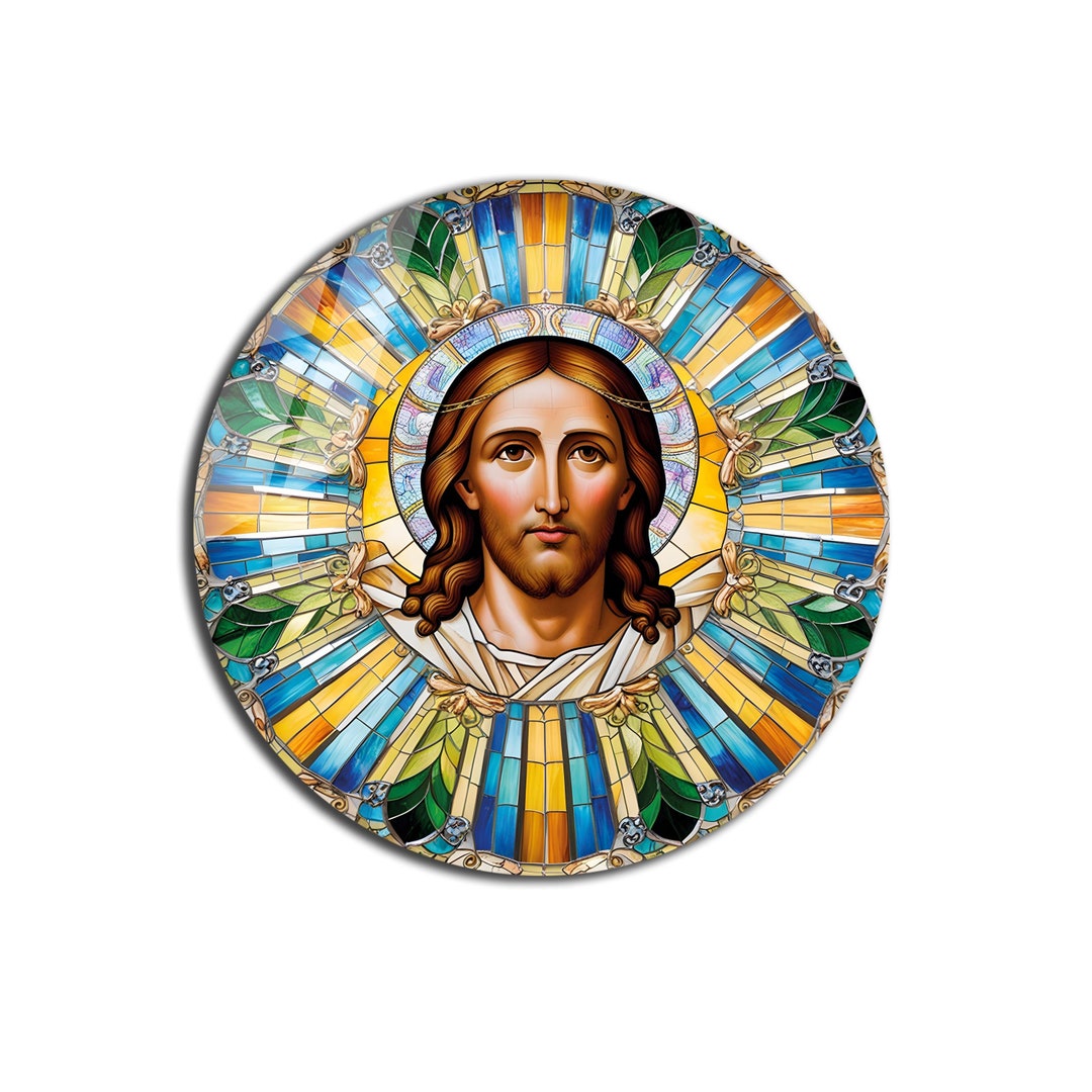 Jesus Christ Stained Glass Design Wall Painting Art Decor Gift ...
