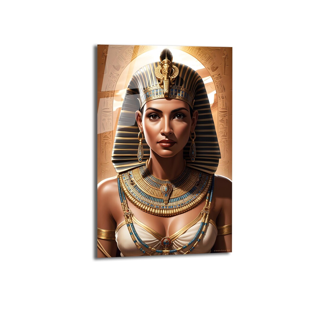 Cleopatra Wall Art,tempered Glass Wall Art,glass Print,large Wall Art,egypt Wall Decor,egyptian ...
