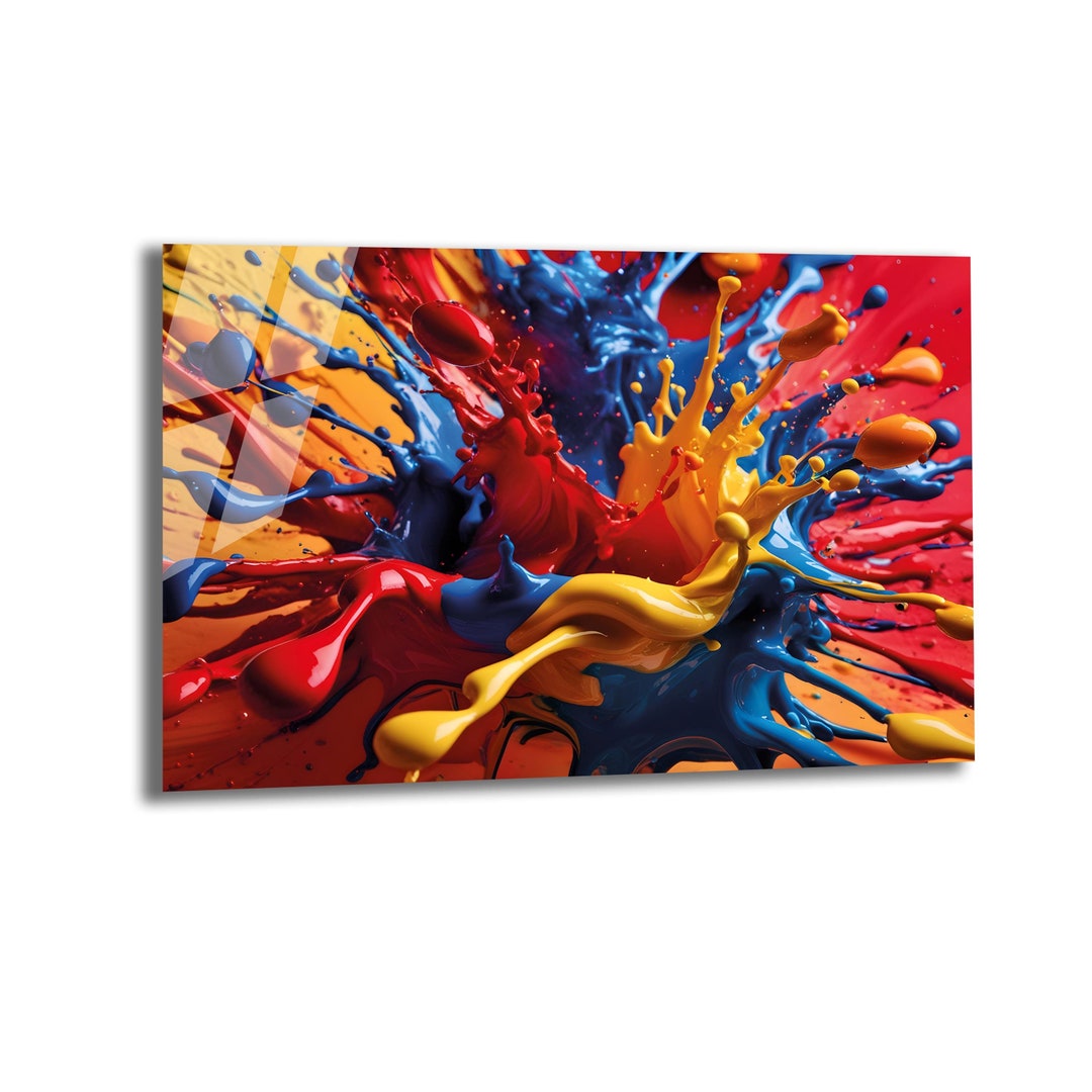 Tempered Glass Wall Art | Color Splash Print Glass Wall Art | Kitchen ...