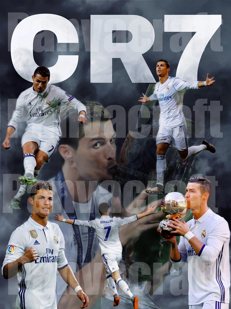 CR7 Real Madrid Shirt Design: Cristiano Ronaldo Futbol Art (digital ...