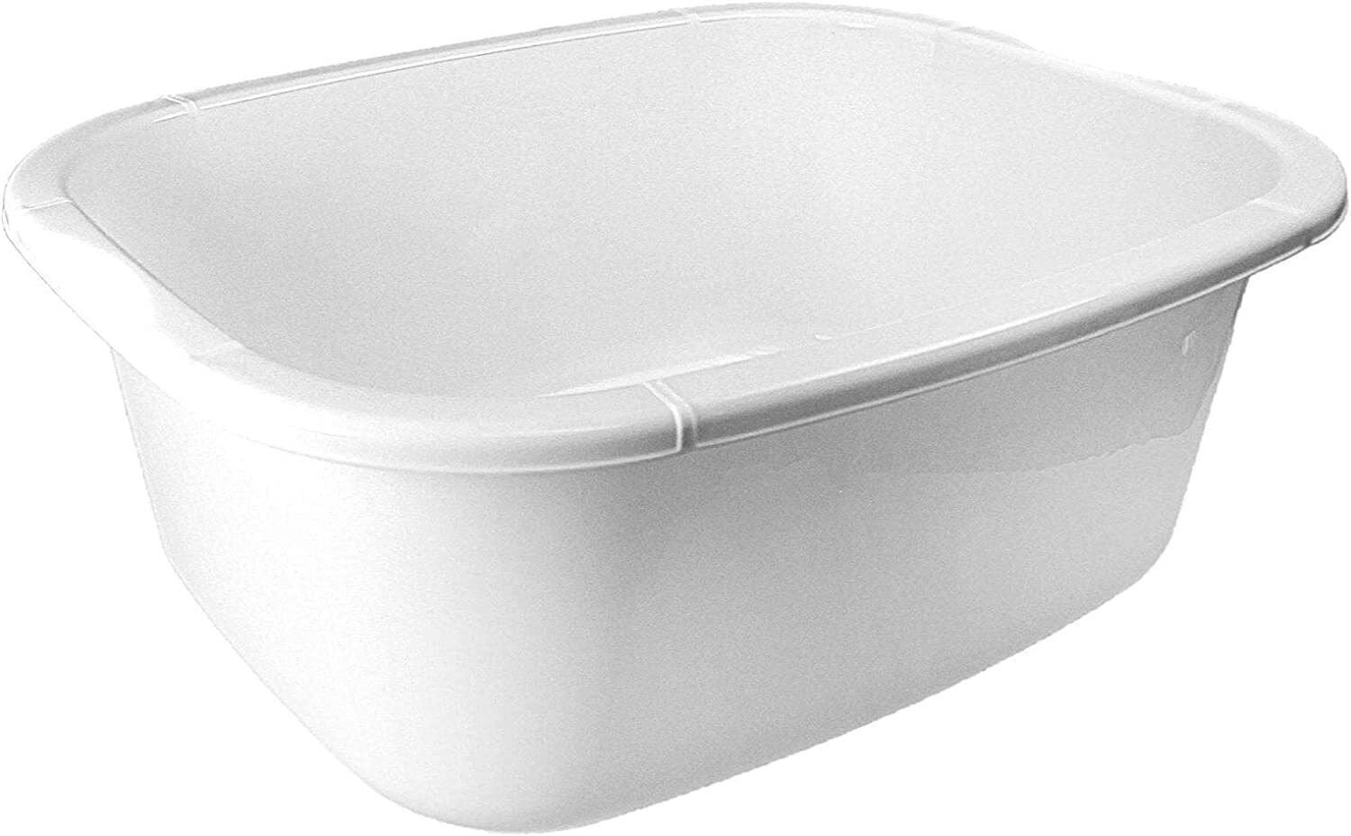 11 Litre Rectangular Washing up Bowl Dish Washtub Plastic Basin Mixing ...