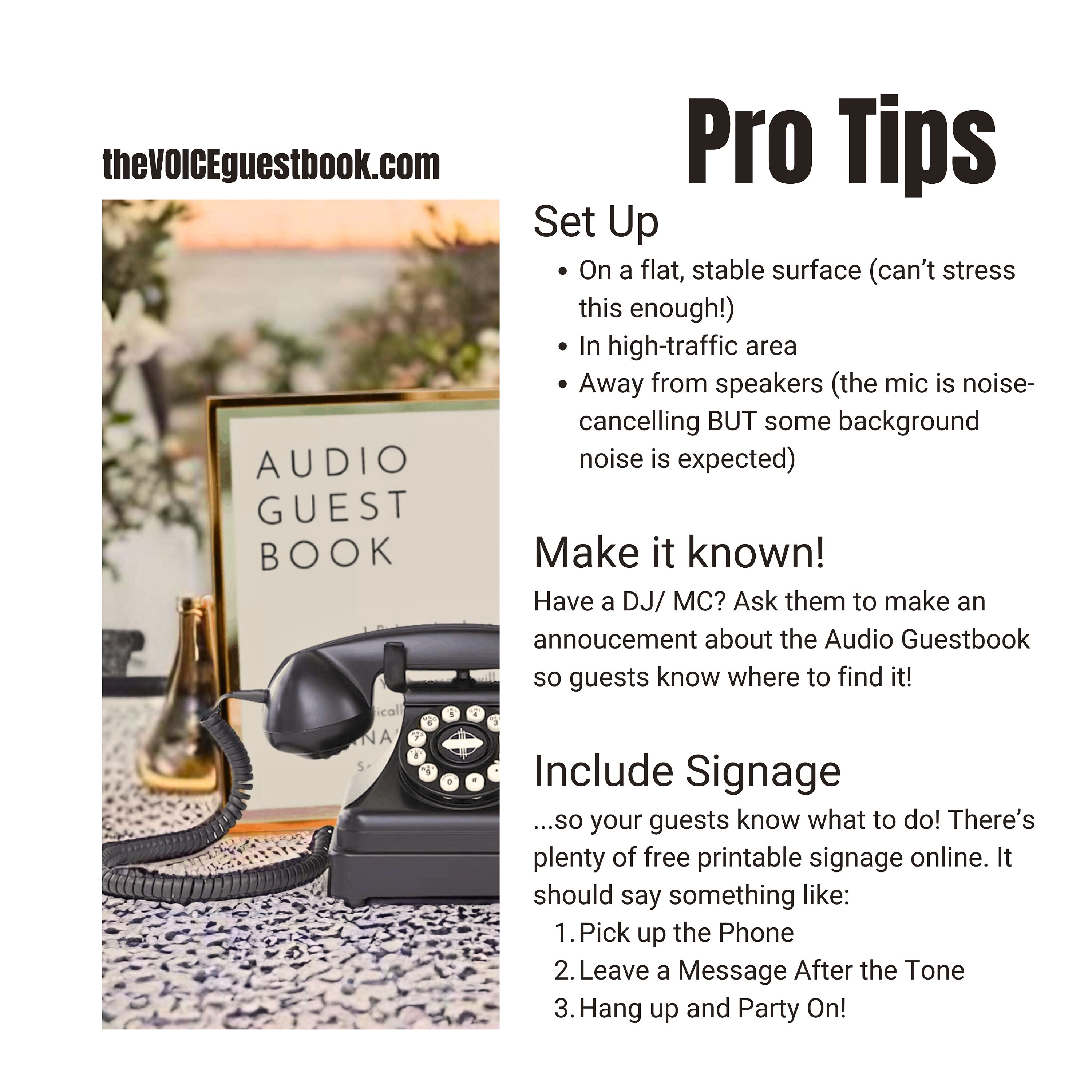 Audio Guestbook Re-usable Vintage Style Retro Wedding Phone, Custom ...