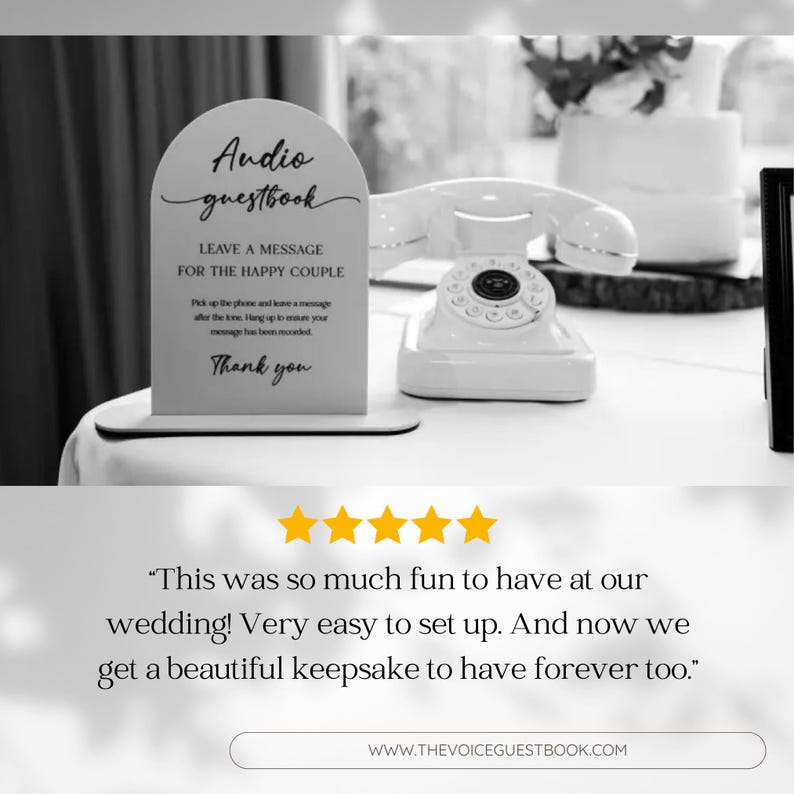 Vintage Style Audio Guest Book Phone: Retro Wedding Phone Keepsake - Etsy