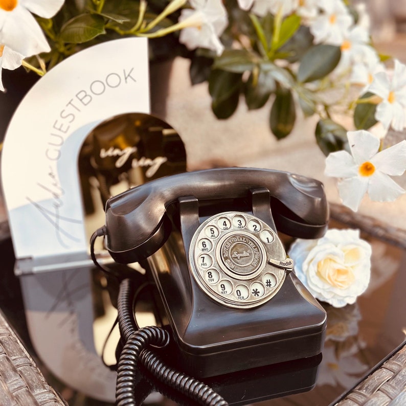 Audio Guestbook Re-usable Vintage Style Retro Wedding Phone, Custom ...