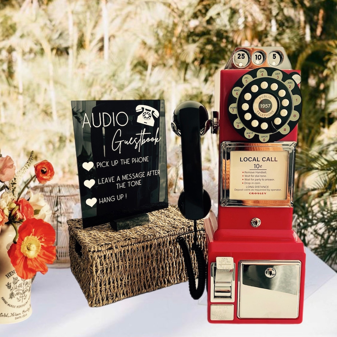 Audio Guestbook Phone Vintage Style Retro Payphone Wedding Phone ...