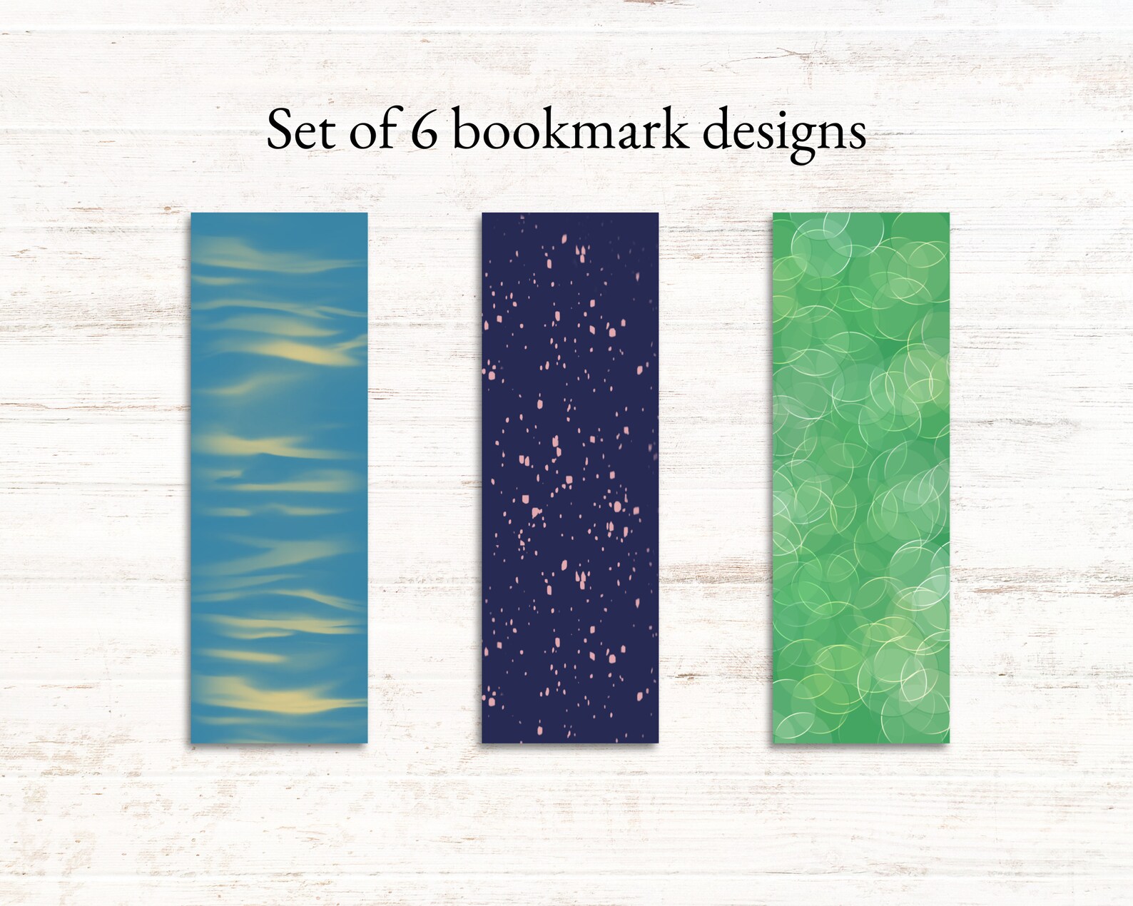 Printable Abstract Bookmarks, Instant Download, Set of 6 Original ...