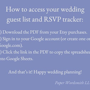 Wedding Guest List and RSVP Tracker for Google Sheets, Easy-to-use Wedding Guest List ...