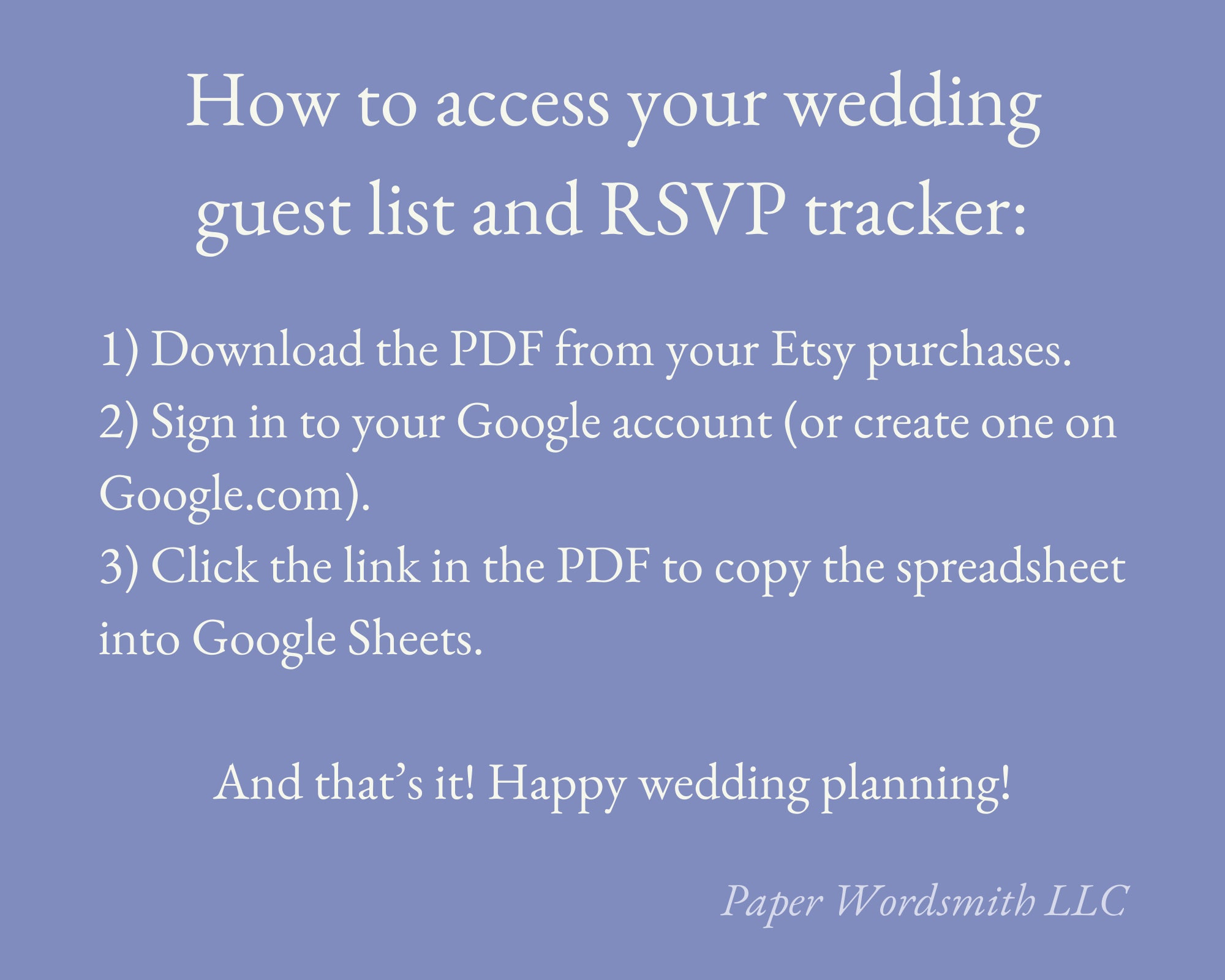 Wedding Guest List and RSVP Tracker for Google Sheets, Easy-to-use ...