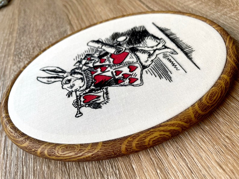 White Rabbit • Alice's Adventures in Wonderland • Hand Embroidered Hoop ...