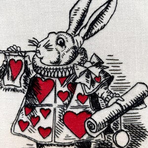 White Rabbit • Alice's Adventures in Wonderland • Hand Embroidered Hoop ...