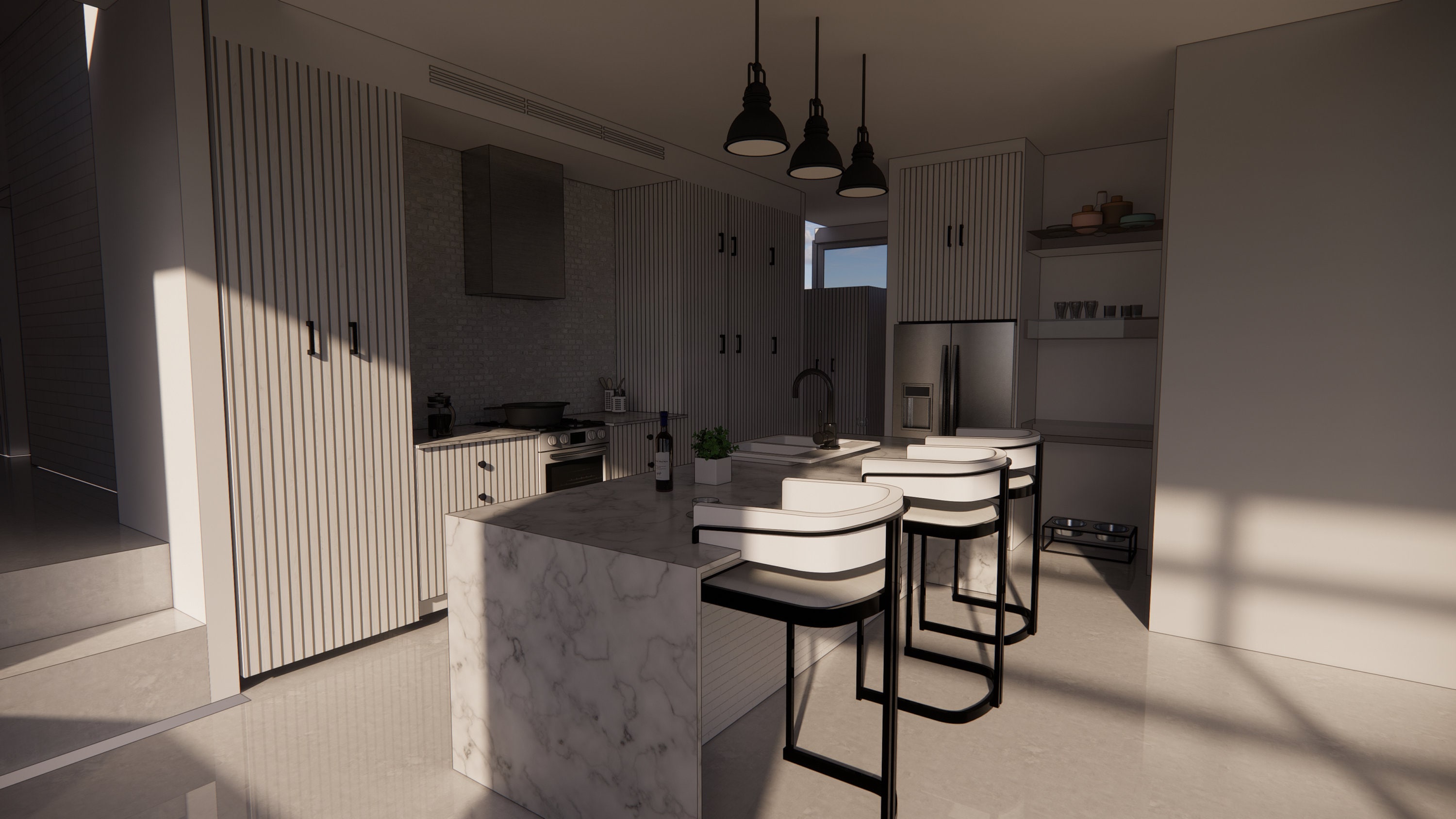 Kitchen Render, Kitchen 3d Drawing, Kitchen Architectural Drawing - Etsy