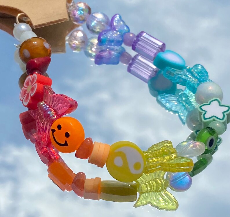 Mismatched Indie Rainbow Bracelet - Etsy