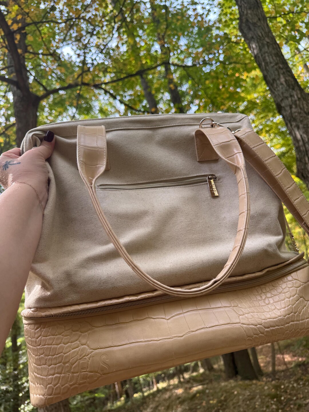 Beis the Weekender Bag Beige Medium Size With Laptop Sleeve and Shoe ...
