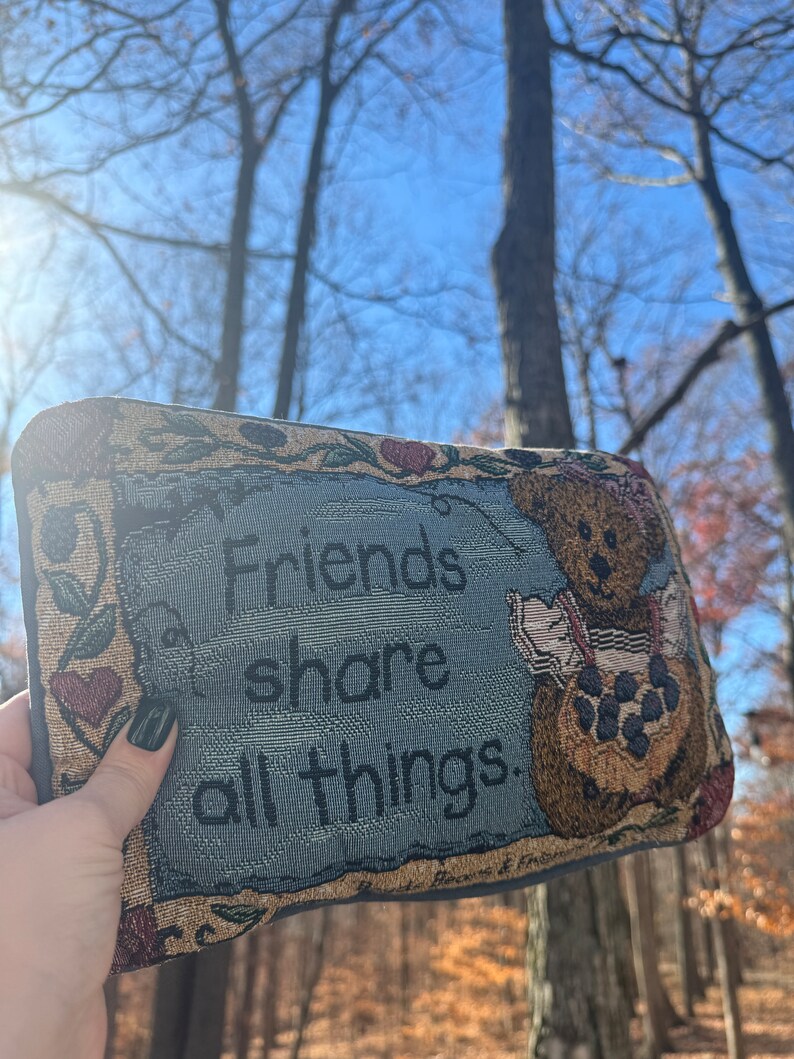 Boyds Bears Tapestry Throw Friends Share All Things 12 X 8 Pillow - Etsy
