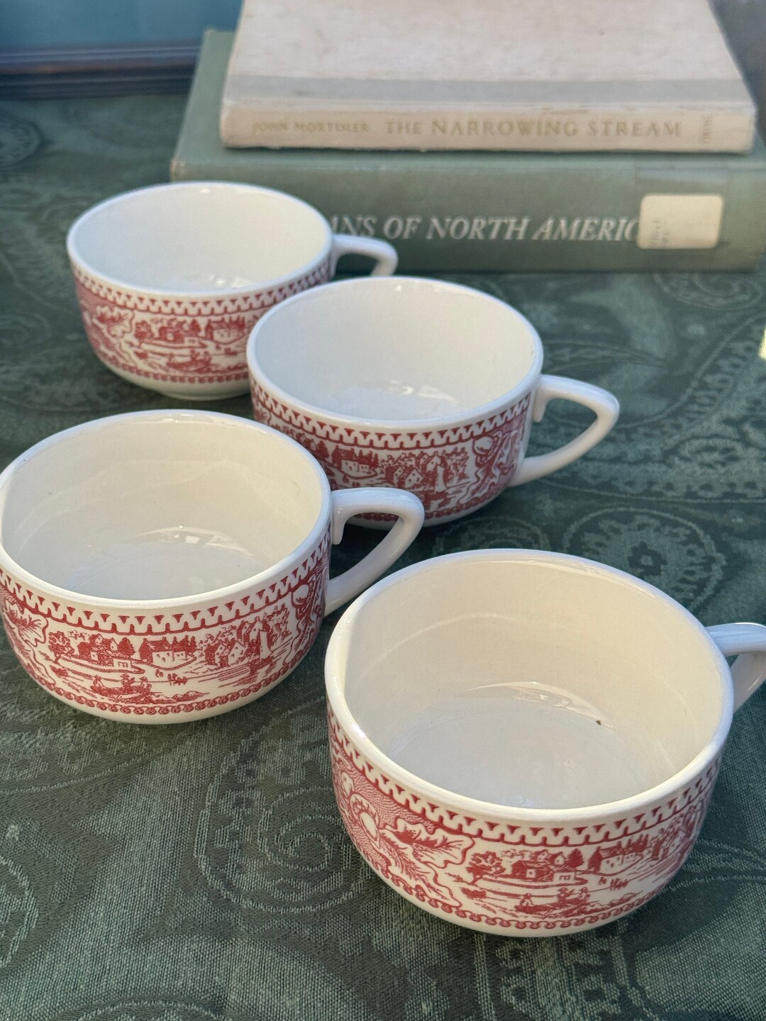 Vintage 1965 Royal Ironstone Memory Lane Transferware Tea Cups - Etsy