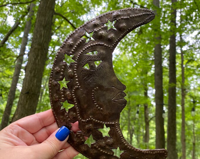 Oddity Metal Crescent Moon Made in Haiti Unique Vintage Handmade - Etsy