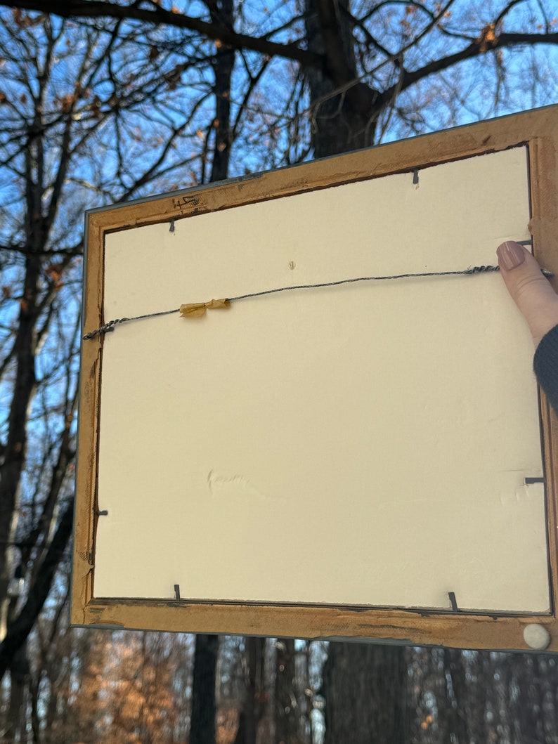 University of Notre Dame Signed Hand Painted Winter Snow Scene Full ...