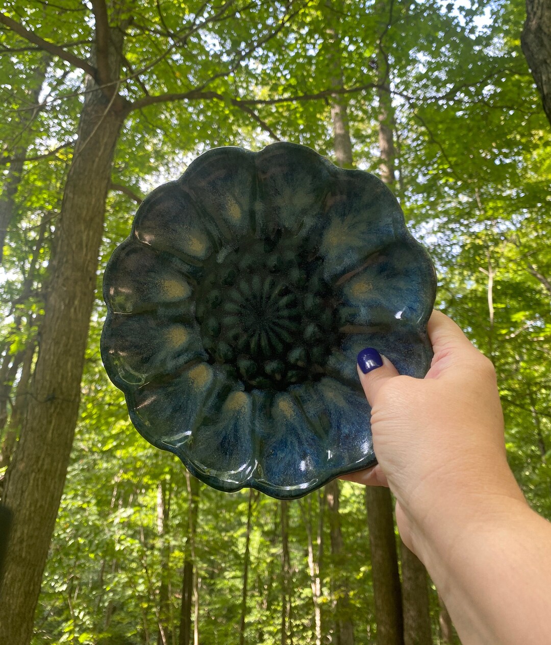 Ceramic Blue Plate Pottery Tray Stone Penland Pottery Glazed One of a ...